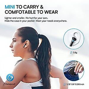 Lasuney T72 True Wireless Earbuds, IPX7 Waterproof Bluetooth Earbuds, 30H Cyclic Playtime Headphones with Charging Case and mic for iPhone Android, in-Ear Stereo Earphones Headset for Sport