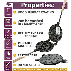 Walnut Cookie Maker 12 halves non-stick coating granite stone Cookies Pastry