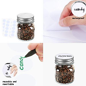 KAMOTA Glass Jars, 4 oz Mini Jars with Lids Perfect for Mason Canning Favor DIY Spice Jam Jars,24 PACK,30 Whiteboard Labels Included