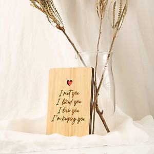Valentines Day Cards, Anniversary Card for Wife Husband, I Love You This Much Wood Valentines Day Cards, Handmade Love Cards Valentine Card Valentines Day Gifts for Him Her