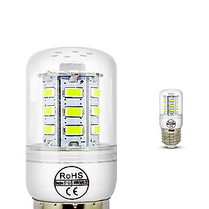E27 5W White LED Light Bulb Lamp, Low Power Consumption, AC 110-120v, Cool White 6500K, E26 LED Corn Bulb, 40 Watts Replacement, Pack of 8 Units