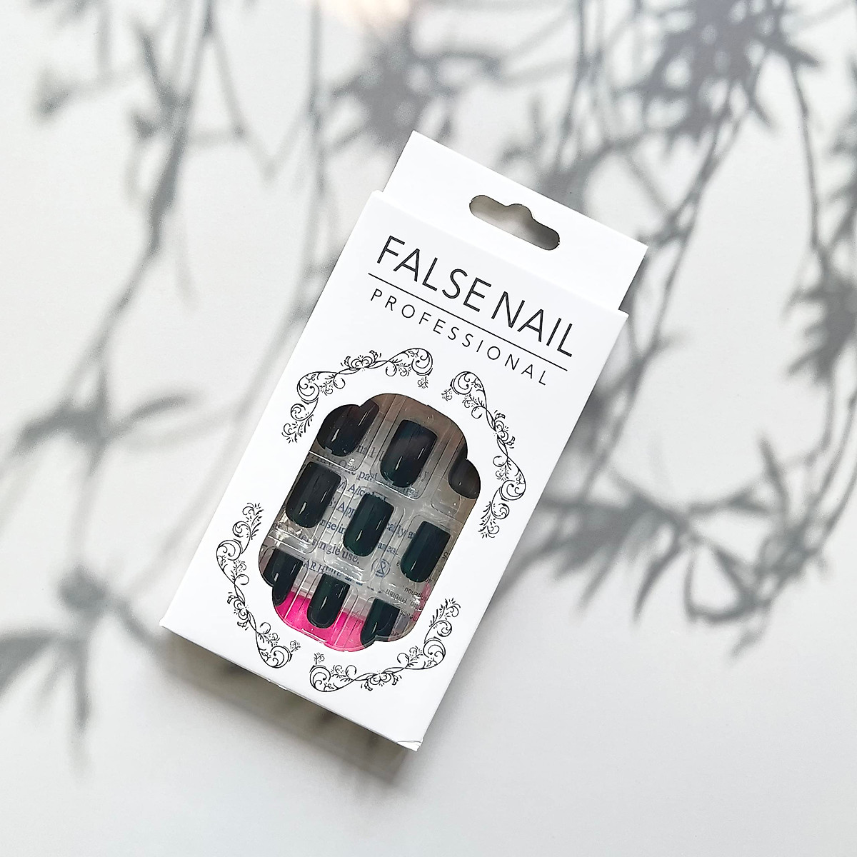 Blackish Green Press on Nails Short Square Fake Nails Solid Color Stick on Nails Summer Acrylic Nails Holiday Artificial Nails Glossy uñas postizas for Women Girls 24PCS