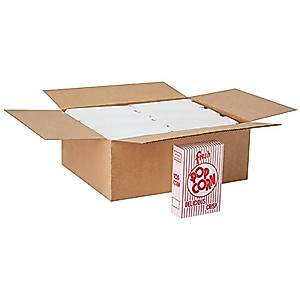 Dixie Close-Top Movie Theater Popcorn Box by GP PRO (Georgia-Pacific), 2E, Red Striped, 2" Width, 4.38" Length, 7" Height, (Case of 500)