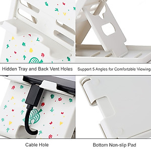 Tscope Switch Stand for Nintendo, for Animal Crossing Switch Holder, Adjustable Switch Lite Compact Portable Foldable Stand for Nintendo Switch OLED Accessories (White)