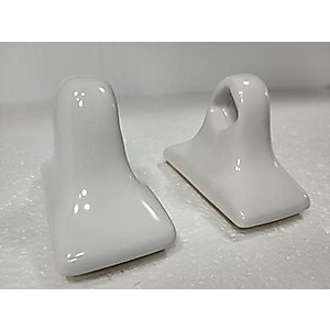 Vintage Snow White Ceramic Towel Bar Rod Rack Post Holder Brackets Tile Set Mid Century Modern Retro