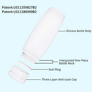 Silicone Travel Bottles for Toiletries TSA Approved Travel Size Containers Set 4 Pack Portable Leak Proof Refillable Cosmetic Squeeze Bottles Shampoo Hair Conditioner Body Lotion Bath Shower Gel