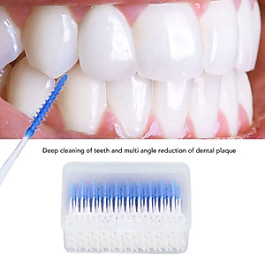 160pcs Interdental Brush Soft Dental Floss Toothpicks for Oral Care Adults Children(Blue)