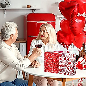 150 Pieces Valentine's Day Paper Gift Bags with Handle Valentines Goody Candy Bags Valentines Day Treat Bags for Valentines Day Party Favors Gift Wrapping Supplies