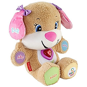 Fisher-Price Laugh & Learn Baby & Toddler Toy Smart Stages Sis Interactive Plush Dog With Music Lights & Learning Content For Ages 6+ Months