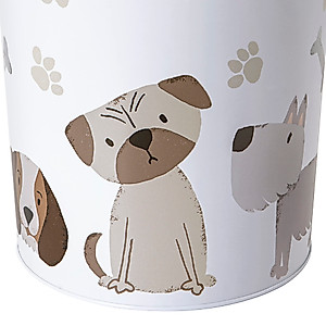 Allure Home Creation Puppy Love Metal Wastebasket Small Size 1.28 Gallons