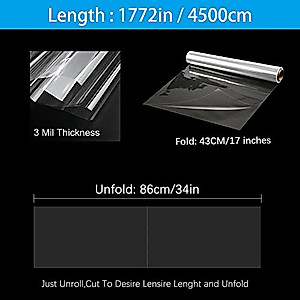 POPGIFTU Clear Cellophane Wrap Roll | Unfolded 34 Inches Wide X 148 Feet Long | 3 Mil Thicken Cellophane Roll for Baskets Gifts Flowers Food Safe Cello Rolls