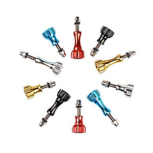 SLFC 3 Pcs Aluminum Alloy Thumbscrews for GoPro Hero 2018, GoPro Fusion, GoPro Hero 8/7/6/5/4/3/2/1 and DJI Osmo Action, 8 Colors, Very Durable, Standard Camera Mounts Screws (Green)