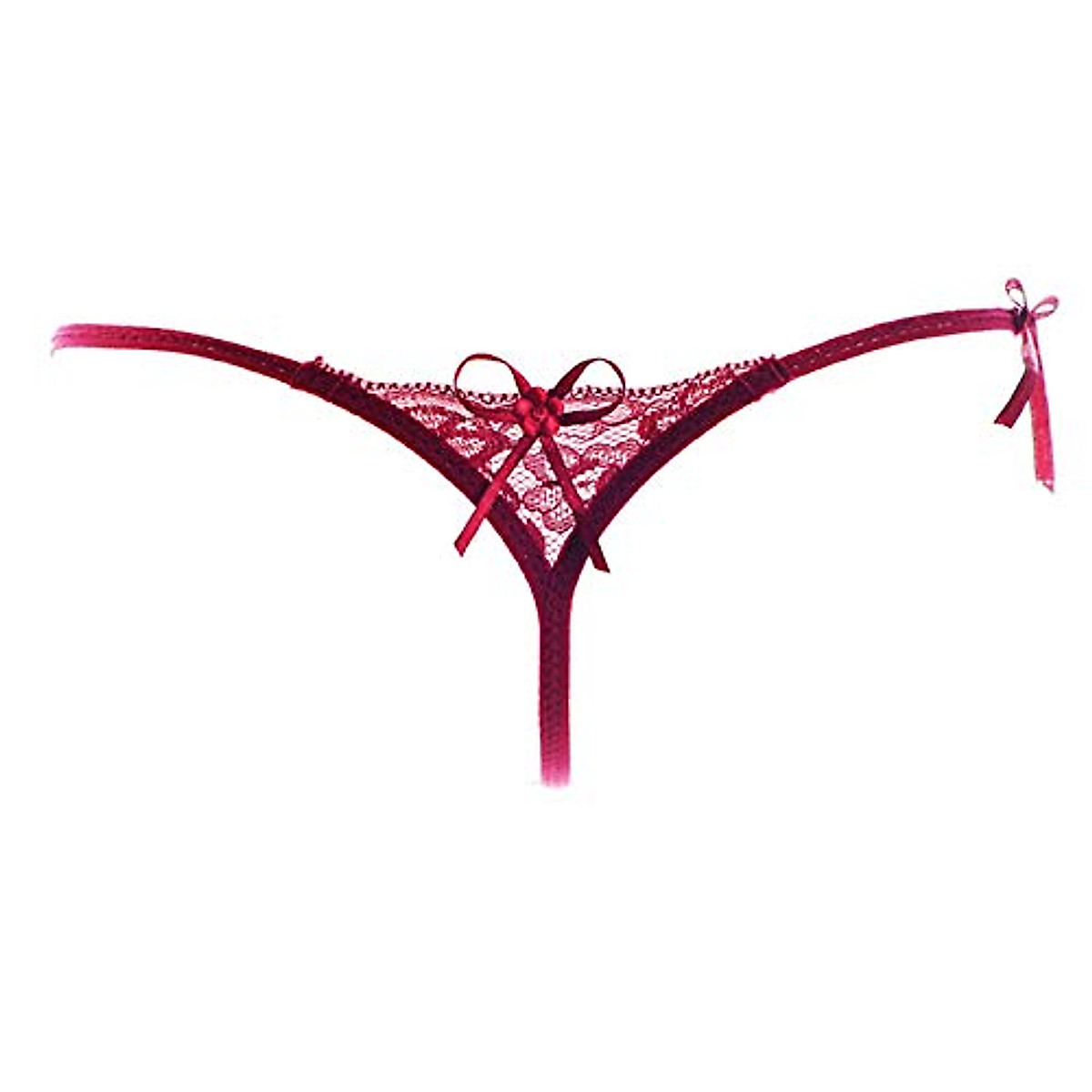 Toxz Womens Sexy Lace Thongs G-String,Sheer Perspective Satin Enticing Floral Embroidered,Lace V-String Briefs Panties Lingerie Underwear