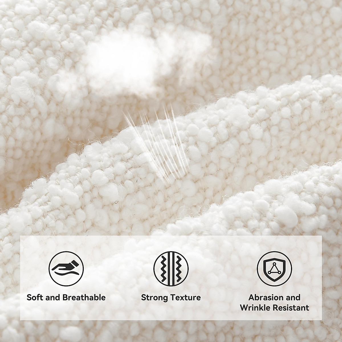 BFD Storage Ottoman Bench 49.2 Inch Upholstered Fabric End of Bed Storage Bench Aesthetic Large Foot of Bed Storage Bench for Bedroom Living Room Entryway (Ivory)