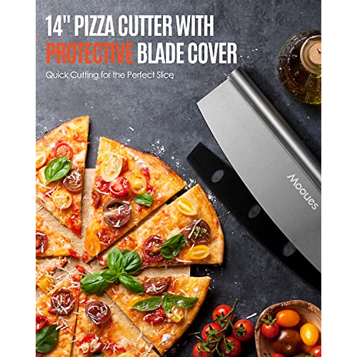 Pizza Peel Aluminum Pizza Spatula, Mooues 12 inch Metal Pizza Paddle(12"x 14")with Rocker Cutter Foldable Wood Handle, [Storage bag included], for Family Pizza Oven Baking Pizza, Dough, Bread & Pastry