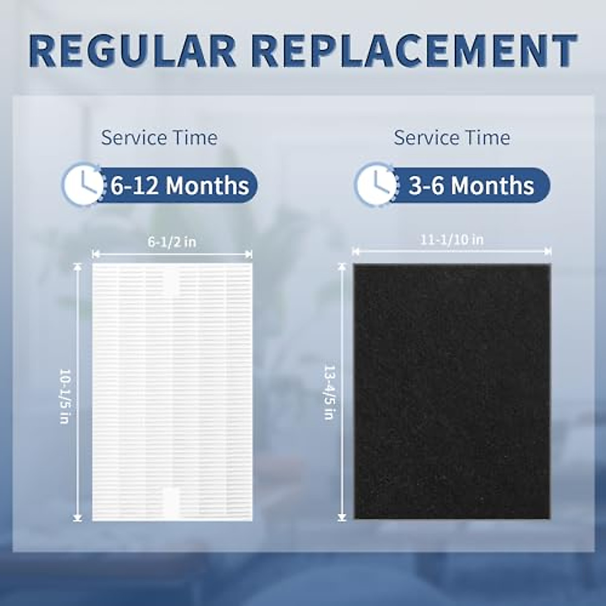 HPA200 Replacement Filters for Honeywell HPA200 HRF-ARVP200 Series Air Purifiers HPA200, HPA201, HA202, HPA204, HPA250, 2 HEPA R Replacement Filters and 4 A Carbon Pre-Cut Pre-Filters