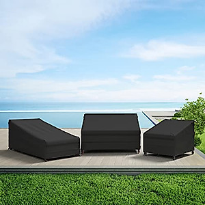 MR. COVER 3-Seater Outdoor Couch Cover Waterproof, 80 Inch Patio Furniture Cover for Sofa, Heavy Duty 600D Polyester & Double-Stitched Seams, Classic Black