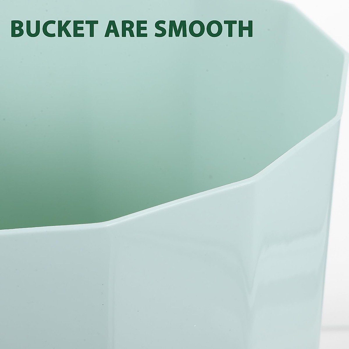 Zerodeko Plastic Trash Can, Open-Top, Green, 12-Inch Diameter, 6-Inch Height, 3.5-Gallon Capacity