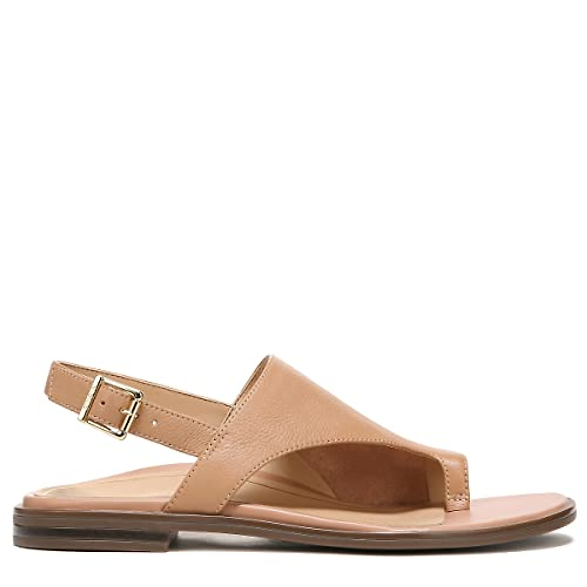 Vionic Women's Citrine Ella Flat Comfort Sandal- Supportive Adjustable Walking Sandals That Includes an Orthotic Insole and Cushioned Outsole for Arch Support, Nude 9 Wide