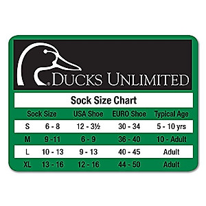 Ducks Unlimited Full Cushion Wool Blend Socks, 4 Pair, Black/Olive, Large, W 9-12 / M 9-13