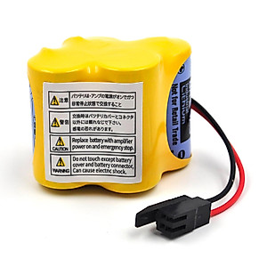 elxjar (2-Pack) BR-2/3AGCT4A 6V 4400mAh Replacement Battery for Panasonic FANUC A98L-0031-0025, CUSTOM-107, SHS749, ALIT0138, LIT0138 (Black Connector)