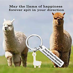 TGBJE Alpaca Gifts Llama Lover Gift Llama Gifts May The Llama Of Happiness Forever Spit In Your Direction (Llama Keychain)