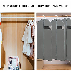 Kimmama Long Garment Bags for Hanging Clothes,Dress Bags for Gowns,Garment Protector Cover for Hanging Wedding Dress,Suit,Dance Costumes,Coat,Brides Maids Dress,23.6" x 65",Pack of 2