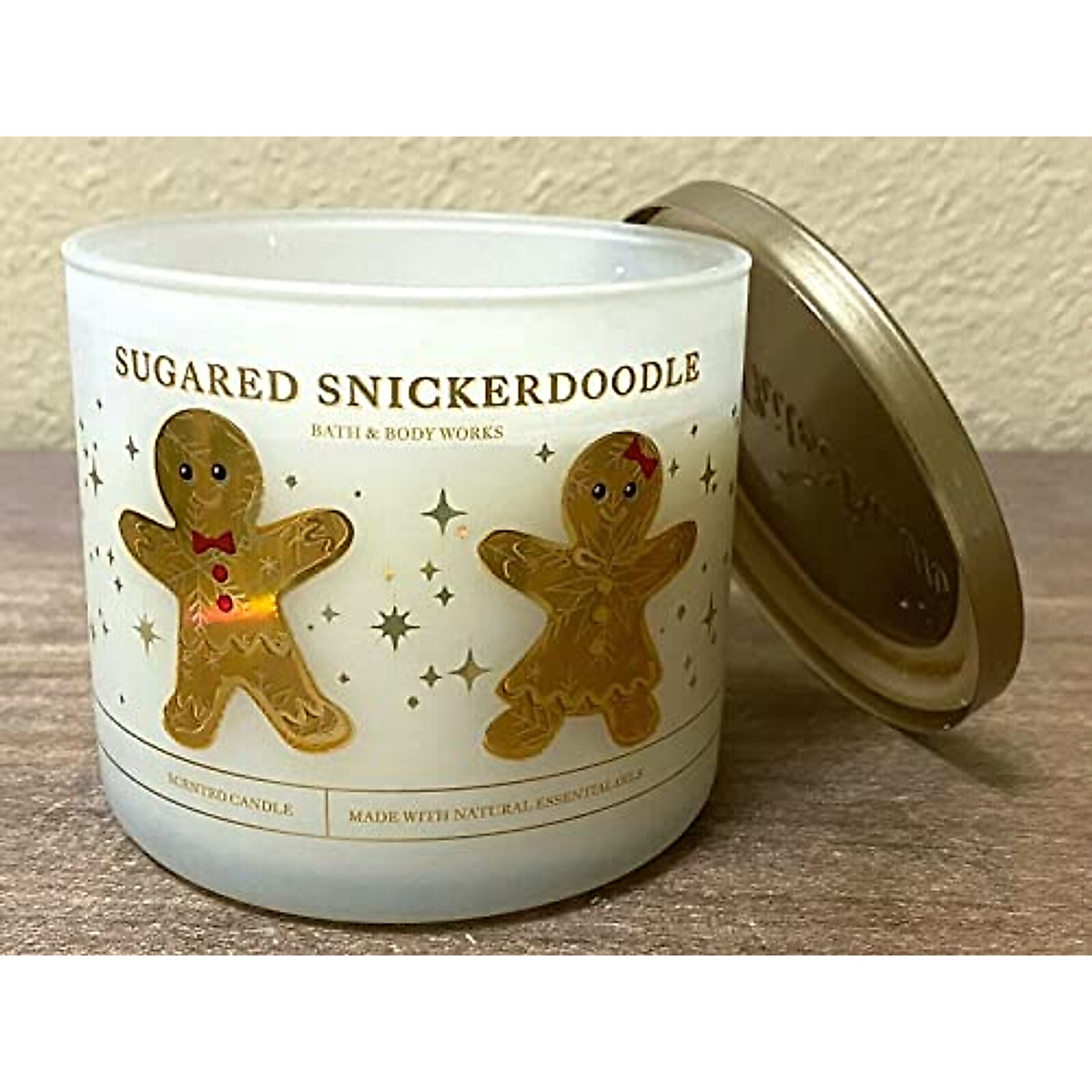 Bath and Body Works 3 Wick Scented Candle Sugared Snicker Doodle 14.5 Ounce (Warm Spices, Creamy Vanilla, Sugared Musk)
