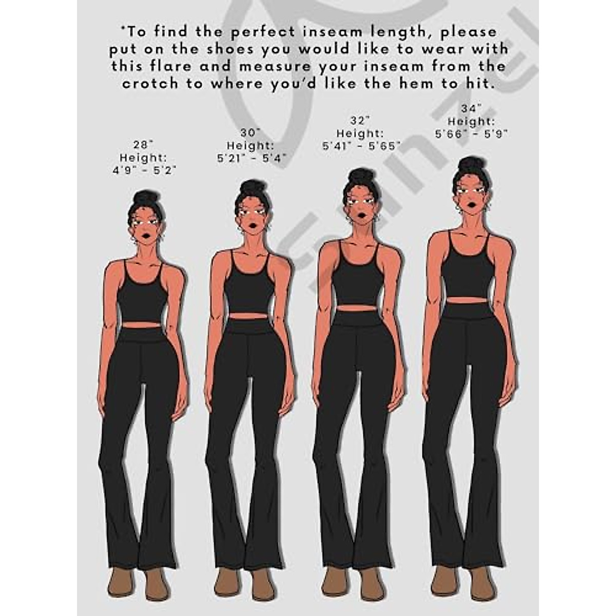 Sunzel Flare Leggings, Crossover Yoga Pants with Tummy Control, High Waisted and Wide Leg, No Front Seam Black Small 30" Inseam