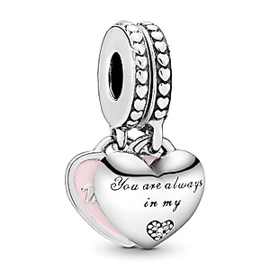 Annmors 925 Sterling Silver Charms for Bracelets and Necklaces Mother & Daughter Dangle Pendants Love Charms Jewelry Gift for Women