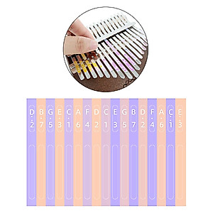 F Fityle Kalimba 17 Key Note Sticker Kalimba thumb piano note sticker for beginner learner musical gift. - Stripe