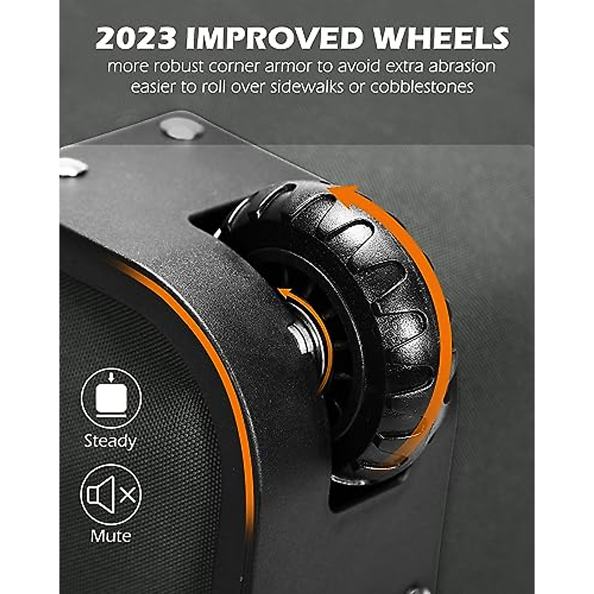 Hynes Eagle 2 in 1 Rolling Backpack 42L Backpack with Wheels Airline Approved Carry on Luggage Laptop Travel Backpack for Women Men Grey with 20L Personal Item Underseat Bag Black