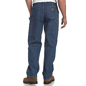 Carhartt Men's Loose Fit Heavyweight Denim Double-Front Utility Logger Jean, Darkstone, 36W x 32L