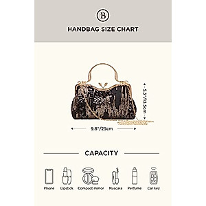 BABEYOND Women's Sparkly Clutch Evening Bags Velvet Sequins Purse for 1920s Gatsby Party Prom Wedding Accessories