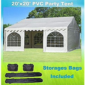 20'x20' PVC Party Tent (FR) - Wedding Canopy Shelter White - Fire Retardant