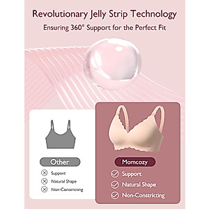 Momcozy Nursing Bras for Breastfeeding 2 Pack, YN46 Jelly Strip Support Comfort Maternity Bra, Seamless Soft Wirefree Pregnancy Bra