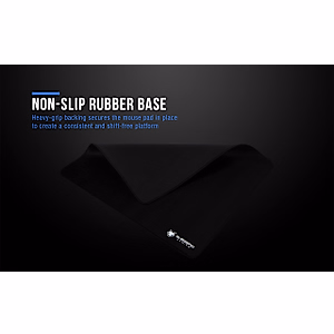 SubZERO Gaming TYKA Soft Gaming Mouse Pad, Large, Stitched Edges, 18"x16" (Black)