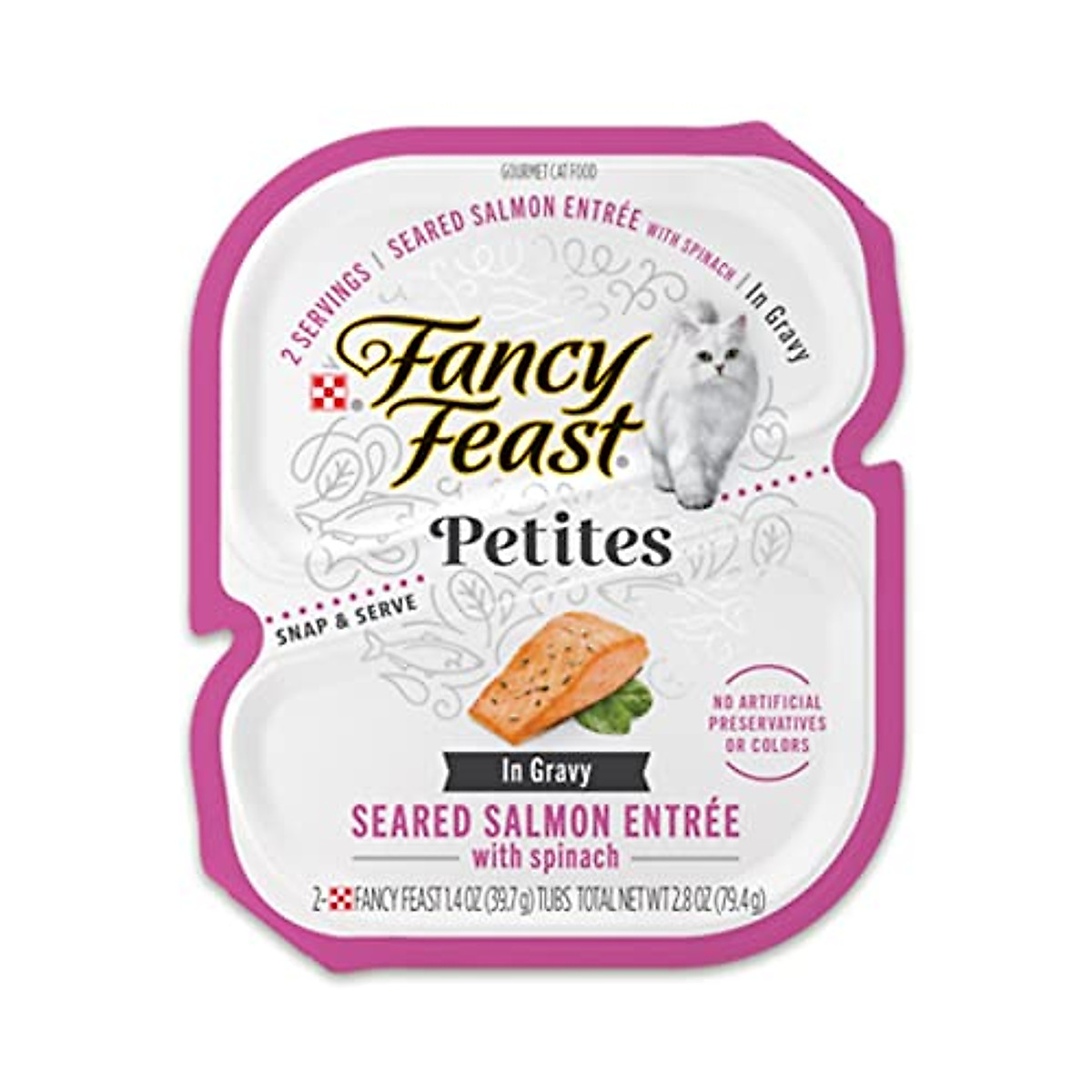 Fancy Feast Petite Gravy Variety, 4 Flavors, 2(Each); Ocean Whitefish, Seared Salmon,Grilled Chicken and Roasted Turkey Wet cat Food .Total of 08 Trays. Plus a Noisy Cat Toy Ball