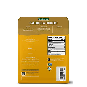 FGO Organic Calendula Flowers, Whole, 100% Raw From Egypt, 4oz, Packaging May Vary (Pack of 1)