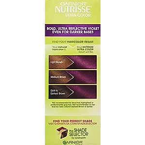 Garnier Nutrisse Ultra Color Nourishing Hair Color Creme, V2 Dark Intense Violet (Packaging May Vary), Pack of 1