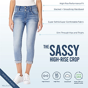 WallFlower Women's Size Sassy Crop High-Rise Insta Soft Juniors (Standard, Riverton, 20 Plus