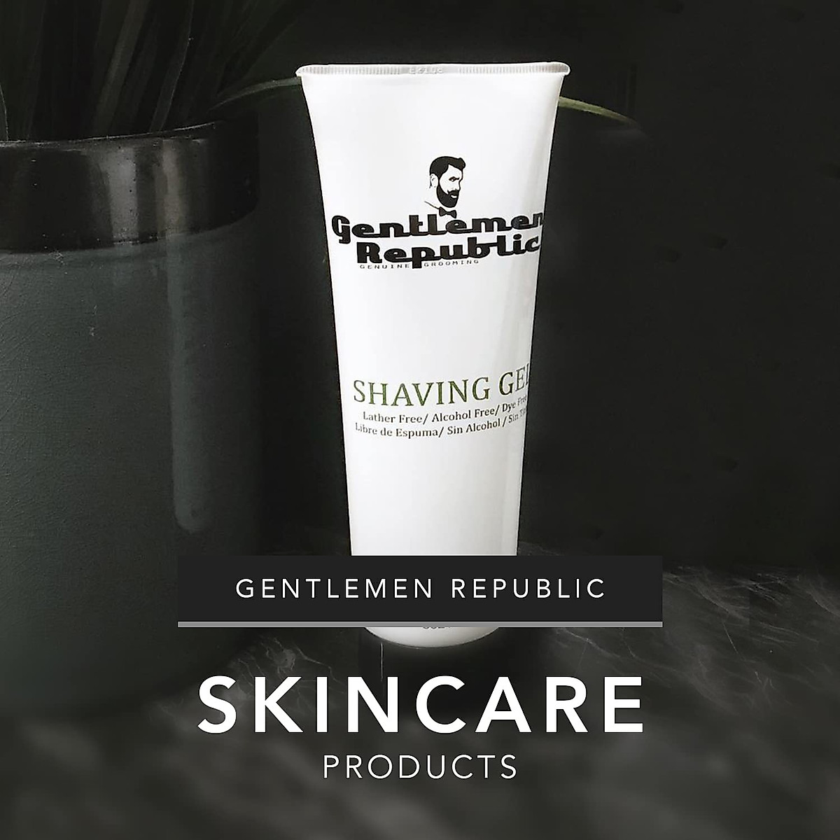 Gentlemen Republic 8oz Shaving Gel - 100% Alcohol-Free, Lather and Dye-Free Formula with Maximum Glide for Comfort, Made in the USA