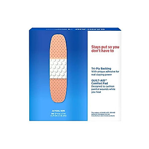 Band-Aid Brand Tru-Stay Plastic Strips Adhesive Bandages, All One Size, 60 ct (Pack of 2)
