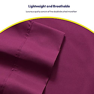 Cal King Size Bed Sheets - 6 Piece 1500 Supreme Collection Fine Brushed Microfiber Deep Pocket California King Sheet Set Bedding - 2 Extra Pillow Cases, Great Value, California King, Berry