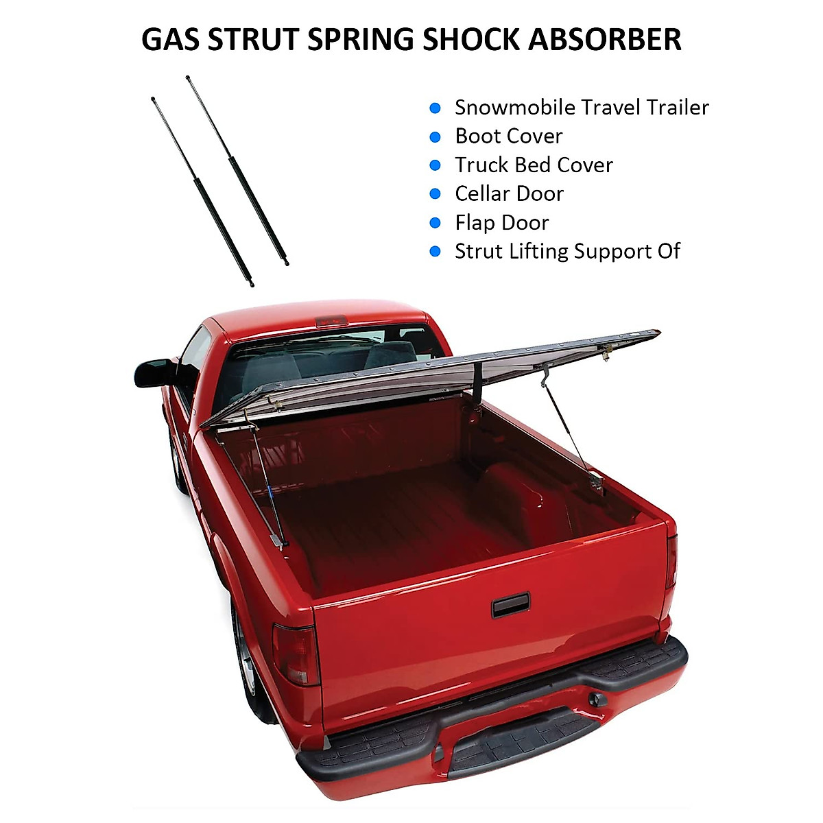 YUANTUO 28" 300Lb Gas Struts Spring Shocks, 1335N Lift Support for Super Heavy-Duty Sled Trailer Tonneau Cover Trap Door Murphy Bed Truck Cover, SF280M300