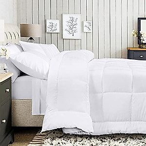 Utopia Bedding All Season Down Alternative Quilted Comforter - Microfiber Duvet Insert with Corner Tabs - Machine Washable - Bed Comforter, White, Queen