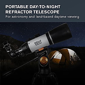 POPULAR SCIENCE AstroMaster 80mm – Portable Refractor Telescope – Ideal Telescope for Beginners – Bonus Digiscoping Smartphone Adapter and Bluetooth