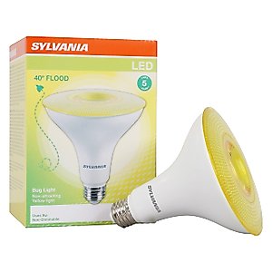 Sylvania LED Flood PAR38 Yellow Bug Light Bulb, Efficient 9W, Non-Dimmable, 5 Year, E26 Medium Base - 1 Pack (40822)