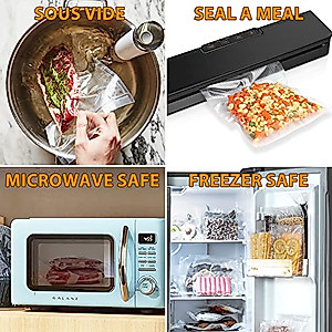 Vacuum Sealer Bags, 6 Pack BPA FREE 8"x16' Food Vacuum Bags Rolls Heavy Duty Vacuum Seal Bags for Food Seal a Meal Bags, Commercial Grade Vacuum Sealer Rolls for Meal Prep Sous Vide Food Storage 