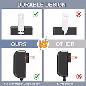 PERFEIDY 5V 1A 0.5A Charger 5.0V 1.0A AC Adapter 5W Power Supply DC 5V 1000mA 800mA 600mA 500mA Adaptor Regulated Transformer Cord with 10 Interchangeable Jacks Plug UL Listed